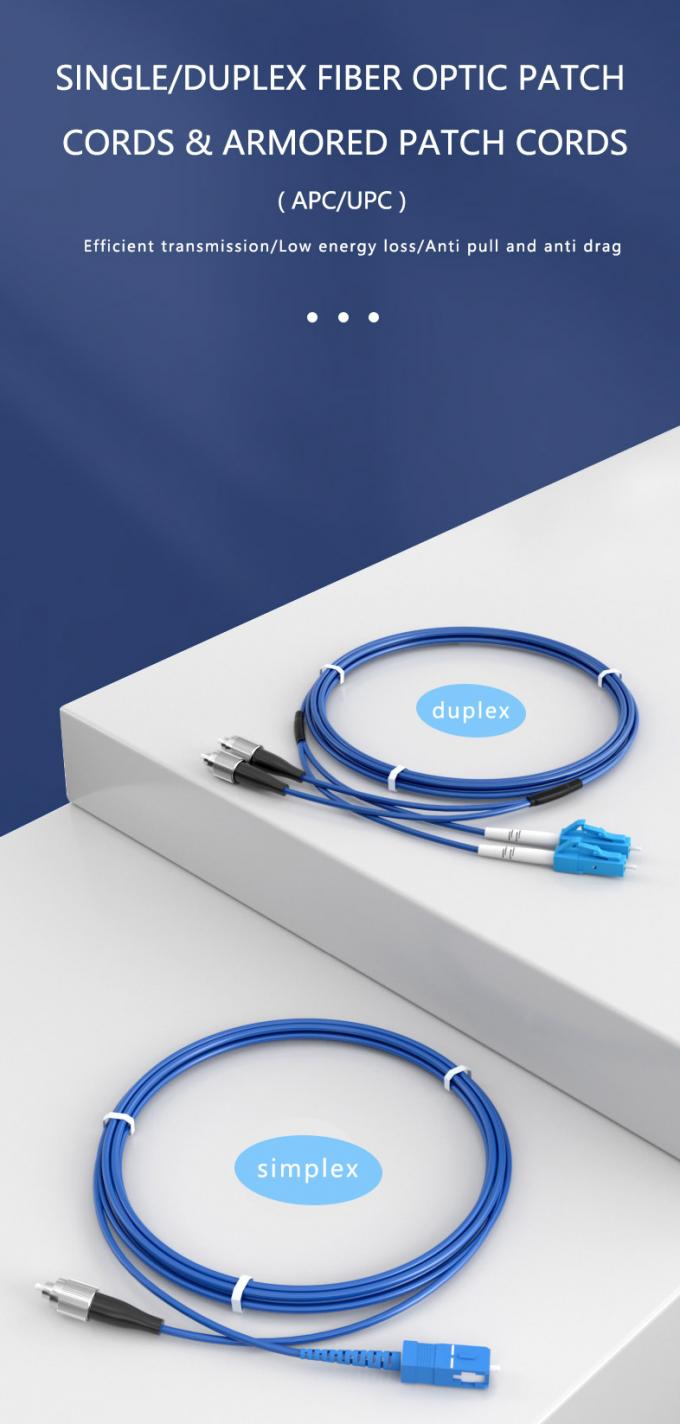 PVC LSZH Fiber Optic Cable SC FC LC ST Connector Type HXCOWO G652D ...