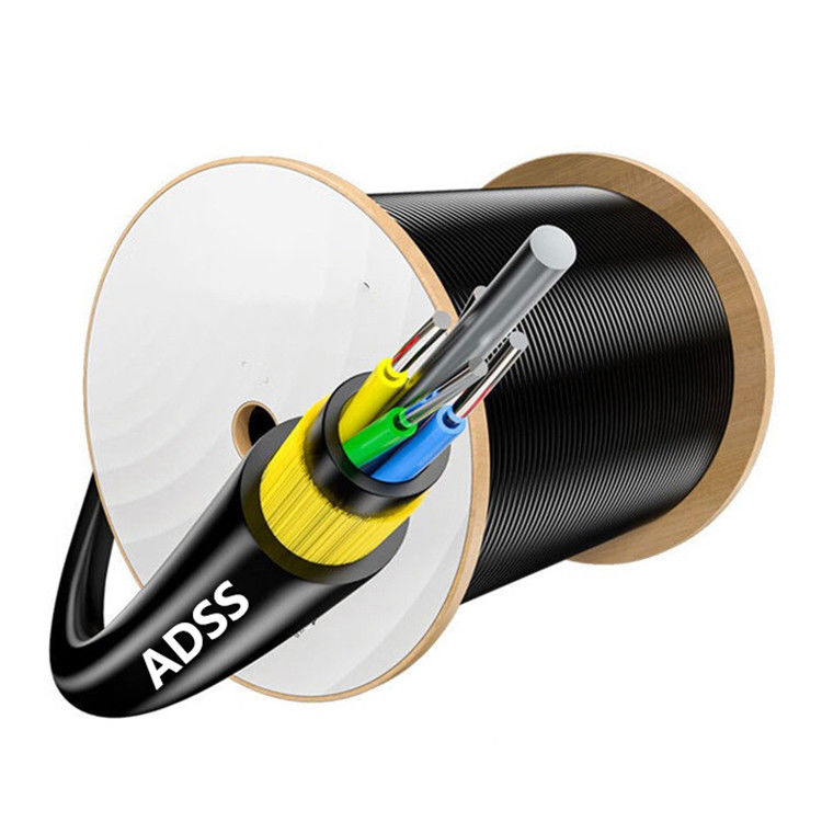 G652D Fiber Optic Overhead Cable 12 24 48 96 Core ADSS Self Supporting ...