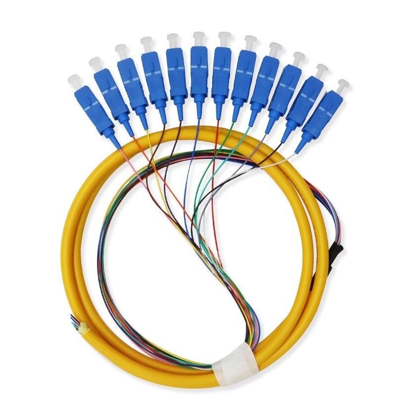 12 Core Single Mode SC Fiber Pigtail Cable for Networks Communication ...