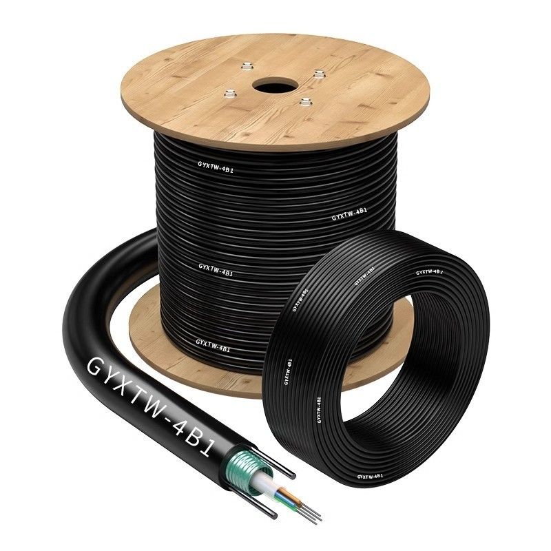Outdoor Drop Armoured Fiber Optical Cable HXCOWO FTTX Solution GYXTW 4 ...