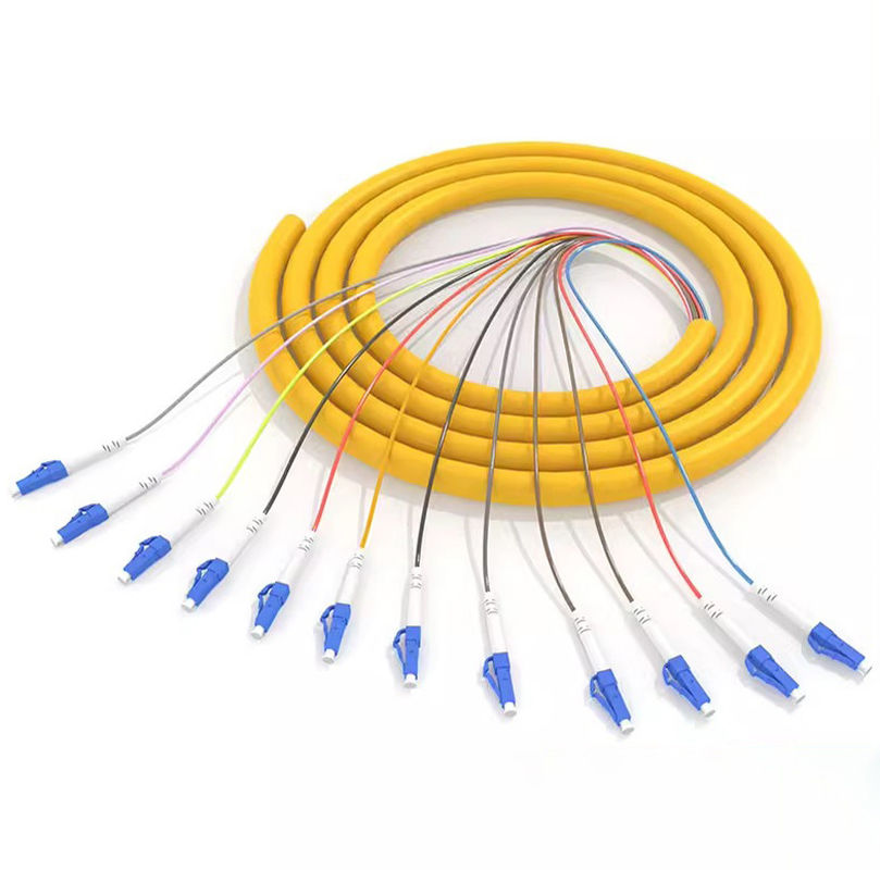 Telecom Grade HXCOWO 12 Core Bundle LC Fiber Pigtails For 10G Gigabit ...