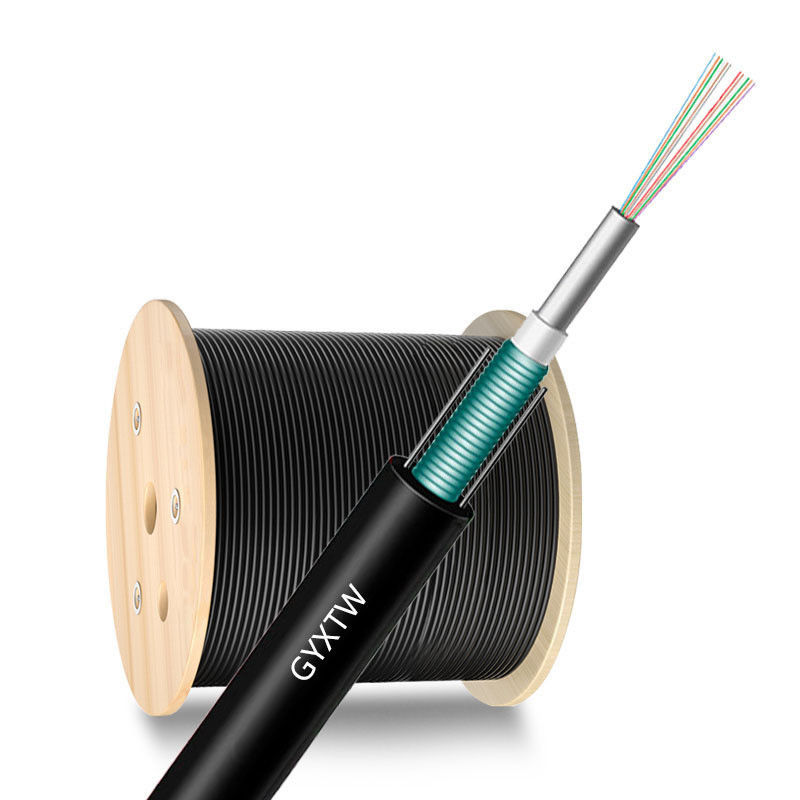 12 Cores GYXTW Aerial Outdoor Steel Wire FTTH Armoured Fiber Optic ...