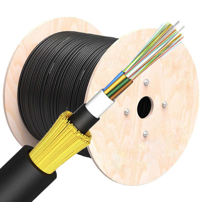 Non Metallic Singlemode Self Supporting Aerial Fiber Cable Drop Round ADSS